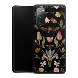 DeinDesign Galaxy S20 FE Handy Premium Silikon H&uuml;lle Handyh&uuml;lle schwarz Case Bee Blossom Flower Wreath Silikon Premium Case