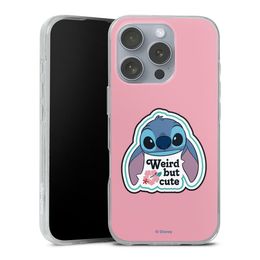 DeinDesign iPhone 16 Pro Handy Silikon H&uuml;lle Case transparent Handyh&uuml;lle Lilo & Stitch Disney Sayings Silikon Case