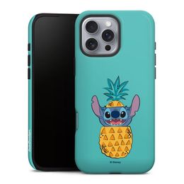 DeinDesign iPhone 16 Pro Max Handy Panzer Handyh&uuml;lle robuste Outdoor H&uuml;lle Schutzh&uuml;lle gl&auml;nzend Disney Lilo & Stitch Pineapple Tough Case