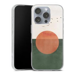 DeinDesign iPhone 16 Pro Handy Silikon H&uuml;lle Case transparent Handyh&uuml;lle Sunshine Bird Sunset Silikon Case
