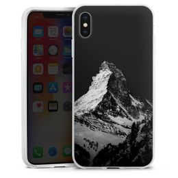 DeinDesign iPhone Xs Max Handy Silikon H&uuml;lle Case transparent Handyh&uuml;lle Mountain Snow Mountain Top Silikon Case