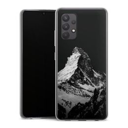 DeinDesign Galaxy A32 4G Handy Silikon H&uuml;lle Case transparent Handyh&uuml;lle Mountain Snow Mountain Top Silikon Case
