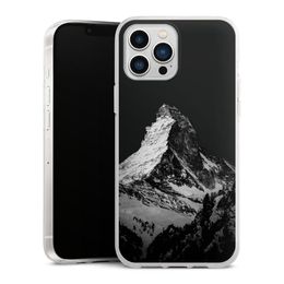 DeinDesign iPhone 13 Pro Max Handy Silikon H&uuml;lle Case transparent Handyh&uuml;lle Mountain Snow Mountain Top Silikon Case