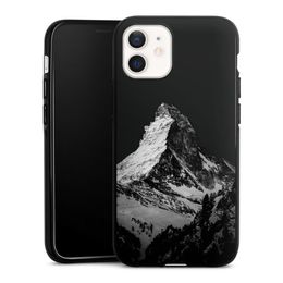 DeinDesign iPhone 12 Handy Silikon H&uuml;lle Case schwarz Handyh&uuml;lle Mountain Snow Mountain Top