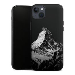 DeinDesign iPhone 14 Plus Handy Silikon H&uuml;lle Case schwarz Handyh&uuml;lle Mountain Snow Mountain Top