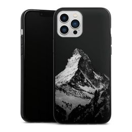 DeinDesign iPhone 13 Pro Max Handy Silikon H&uuml;lle Case schwarz Handyh&uuml;lle Mountain Snow Mountain Top