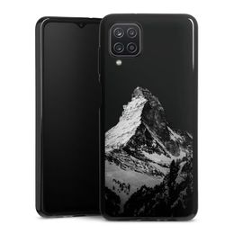 DeinDesign Galaxy A12 Handy Silikon H&uuml;lle Case schwarz Handyh&uuml;lle Snow Mountain Mountain Top