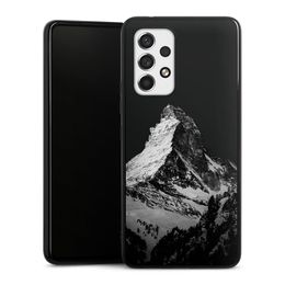 DeinDesign Galaxy A53 5G Handy Silikon H&uuml;lle Case schwarz Handyh&uuml;lle Snow Mountain Mountain Top