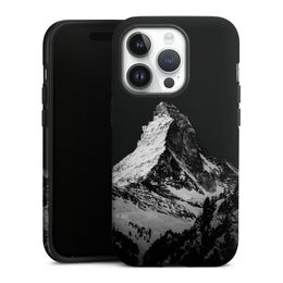 DeinDesign iPhone 14 Pro Handy Panzer Handyh&uuml;lle robuste Outdoor H&uuml;lle Schutzh&uuml;lle matt Mountain Snow Mountain Top Tough Case