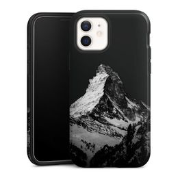 DeinDesign iPhone 12 mini Handy Panzer Handyh&uuml;lle robuste Outdoor H&uuml;lle Schutzh&uuml;lle gl&auml;nzend Mountain Snow Mountain Top Tough Case
