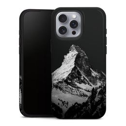DeinDesign iPhone 16 Pro Max Handy Panzer Handyh&uuml;lle robuste Outdoor H&uuml;lle Schutzh&uuml;lle gl&auml;nzend Mountain Snow Mountain Top Tough Case