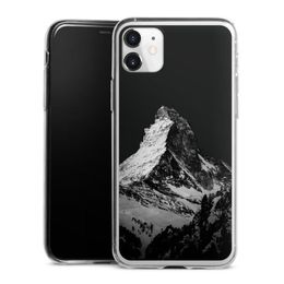 DeinDesign iPhone 11 Handy Slim Case Silikon Handyh&uuml;lle transparent H&uuml;lle extra d&uuml;nn Snow Mountain Top Mountain Silikon Slim Case