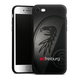 DeinDesign iPhone SE (2020) Handy Premium Silikon H&uuml;lle Handyh&uuml;lle schwarz Case Sc Freiburg Official Licensed Product Metallic Look Silikon Premium Case