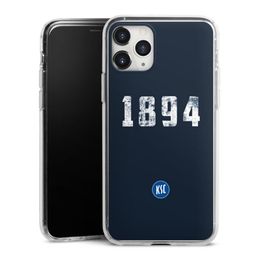 DeinDesign iPhone 11 Pro Max Handy Silikon H&uuml;lle Case transparent Handyh&uuml;lle Ksc Karlsruher Sc Bundesliga Silikon Case