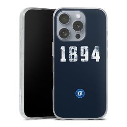 DeinDesign iPhone 16 Pro Handy Silikon H&uuml;lle Case transparent Handyh&uuml;lle Karlsruher Sc Ksc Bundesliga Silikon Case