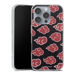 DeinDesign iPhone 16 Pro Handy Silikon H&uuml;lle Case transparent Handyh&uuml;lle Naruto Shippuden Pattern Akatsuki Silikon Case