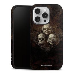 DeinDesign iPhone 16 Pro Handy Panzer Handyh&uuml;lle robuste Outdoor H&uuml;lle Schutzh&uuml;lle gl&auml;nzend Gothic Art Skulls Tough Case