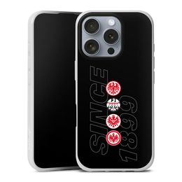 DeinDesign iPhone 16 Pro Handy Silikon H&uuml;lle Case wei&szlig; Handyh&uuml;lle Eagle Logo Eintracht Frankfurt Silikon Case