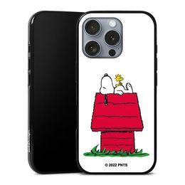DeinDesign iPhone 16 Pro Handy Silikon H&uuml;lle Case schwarz Handyh&uuml;lle Snoopy Peanuts Official Licensed Product