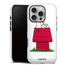 DeinDesign iPhone 16 Pro Handy Panzer Handyh&uuml;lle robuste Outdoor H&uuml;lle Schutzh&uuml;lle gl&auml;nzend Snoopy Peanuts Official Licensed Product Tough Case