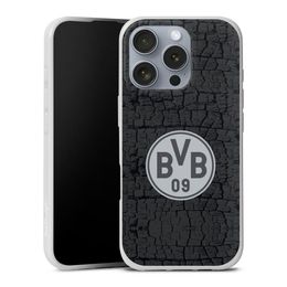 DeinDesign iPhone 16 Pro Handy Silikon H&uuml;lle Case wei&szlig; Handyh&uuml;lle Jersey Borussia Dortmund Bvb Silikon Case