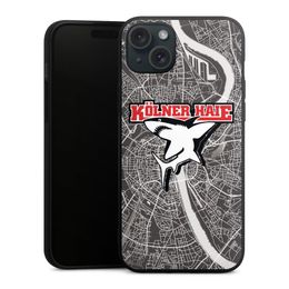 DeinDesign iPhone 15 Plus Handy Premium Silikon H&uuml;lle Handyh&uuml;lle schwarz Case K&ouml;lner Haie Ice Hockey Official Licensed Product Silikon Premium Case