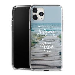 DeinDesign iPhone 11 Pro Max Handy Silikon H&uuml;lle Case transparent Handyh&uuml;lle Spruch Beach Statement Silikon Case