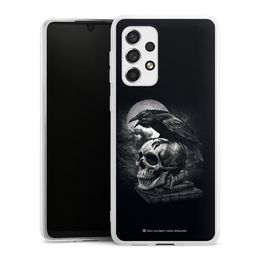 DeinDesign Galaxy A33 5G Handy Silikon H&uuml;lle Case transparent Handyh&uuml;lle Skull Raven Skulls Silikon Case