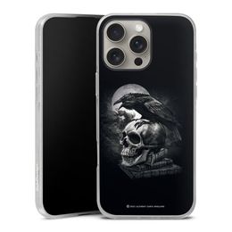 DeinDesign iPhone 16 Pro Max Handy Silikon H&uuml;lle Case transparent Handyh&uuml;lle Raven Skulls Skull Silikon Case