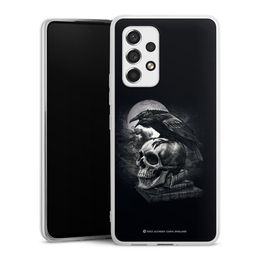 DeinDesign Galaxy A53 5G Handy Silikon H&uuml;lle Case transparent Handyh&uuml;lle Skull Raven Skulls Silikon Case