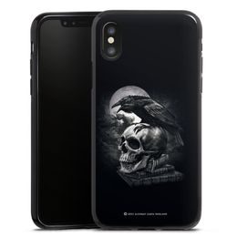 DeinDesign iPhone X Handy Silikon H&uuml;lle Case schwarz Handyh&uuml;lle Raven Skulls Skull