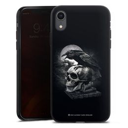 DeinDesign iPhone Xr Handy Silikon H&uuml;lle Case schwarz Handyh&uuml;lle Raven Skulls Skull