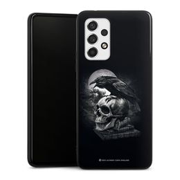 DeinDesign Galaxy A53 5G Handy Silikon H&uuml;lle Case schwarz Handyh&uuml;lle Skull Raven Skulls