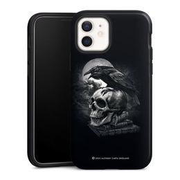 DeinDesign iPhone 12 mini Handy Panzer Handyh&uuml;lle robuste Outdoor H&uuml;lle Schutzh&uuml;lle gl&auml;nzend Raven Skulls Skull Tough Case