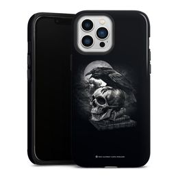 DeinDesign iPhone 13 Pro Max Handy Panzer Handyh&uuml;lle robuste Outdoor H&uuml;lle Schutzh&uuml;lle gl&auml;nzend Raven Skulls Skull Tough Case