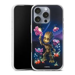 DeinDesign iPhone 16 Pro Handy Silikon H&uuml;lle Case wei&szlig; Handyh&uuml;lle Baby Groot Marvel Guardians Of The Galaxy Silikon Case