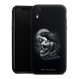 DeinDesign iPhone Xr Handy Premium Silikon H&uuml;lle Handyh&uuml;lle schwarz Case Raven Skulls Skull Silikon Premium Case