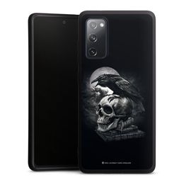 DeinDesign Galaxy S20 FE 5G Handy Premium Silikon H&uuml;lle Handyh&uuml;lle schwarz Case Skulls Skull Raven Silikon Premium Case