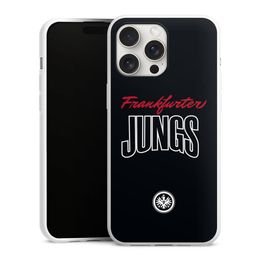 DeinDesign iPhone 15 Pro Max Handy Silikon H&uuml;lle Case wei&szlig; Handyh&uuml;lle Eintracht Frankfurt Sge Official Licensed Product Silikon Case