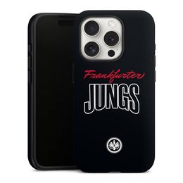 DeinDesign iPhone 15 Pro Handy Panzer Handyh&uuml;lle robuste Outdoor H&uuml;lle Schutzh&uuml;lle matt Eintracht Frankfurt Sge Official Licensed Product Tough Case