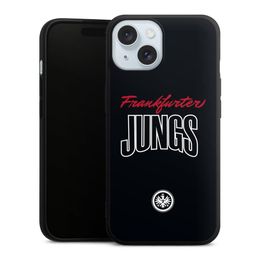 DeinDesign iPhone 15 Handy Premium Silikon H&uuml;lle Handyh&uuml;lle schwarz Case Eintracht Frankfurt Sge Official Licensed Product Silikon Premium Case