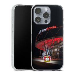 DeinDesign iPhone 16 Pro Handy Silikon H&uuml;lle Case transparent Handyh&uuml;lle Official Licensed Product Bayer 04 Leverkusen Stadium Silikon Case