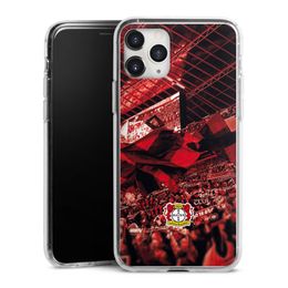 DeinDesign iPhone 11 Pro Max Handy Silikon H&uuml;lle Case transparent Handyh&uuml;lle Merchandise Official Licensed Product Bayer 04 Leverkusen Silikon Case