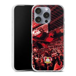 DeinDesign iPhone 16 Pro Handy Silikon H&uuml;lle Case wei&szlig; Handyh&uuml;lle Merchandise Official Licensed Product Bayer 04 Leverkusen Silikon Case