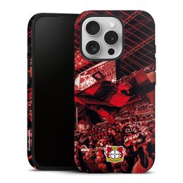DeinDesign iPhone 16 Pro Handy Panzer Handyh&uuml;lle robuste Outdoor H&uuml;lle Schutzh&uuml;lle matt Merchandise Official Licensed Product Bayer 04 Leverkusen Tough Case