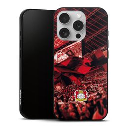 DeinDesign iPhone 16 Pro Handy Slim Case extra d&uuml;nn Silikon Handyh&uuml;lle schwarz H&uuml;lle Merchandise Official Licensed Product Bayer 04 Leverkusen Silikon Slim Case