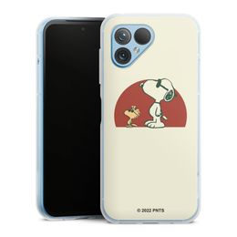 DeinDesign Fairphone 5 Handy Silikon H&uuml;lle Case transparent Handyh&uuml;lle Snoopy Official Licensed Product Kindheit Silikon Case
