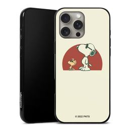 DeinDesign iPhone 16 Pro Max Handy Silikon H&uuml;lle Case schwarz Handyh&uuml;lle Snoopy Official Licensed Product Kindheit