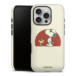 DeinDesign iPhone 16 Pro Handy Panzer Handyh&uuml;lle robuste Outdoor H&uuml;lle Schutzh&uuml;lle gl&auml;nzend Snoopy Official Licensed Product Kindheit Tough Case