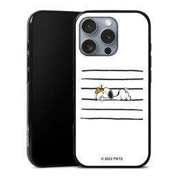 DeinDesign iPhone 16 Pro Handy Silikon H&uuml;lle Case schwarz Handyh&uuml;lle Snoopy Dog Peanuts
